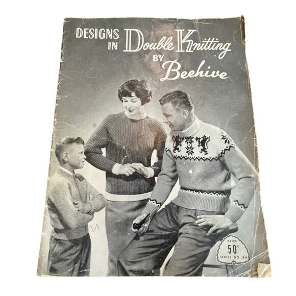 Office | Vintage Beehive Designs In Double Knitting Magazine Booklet ...